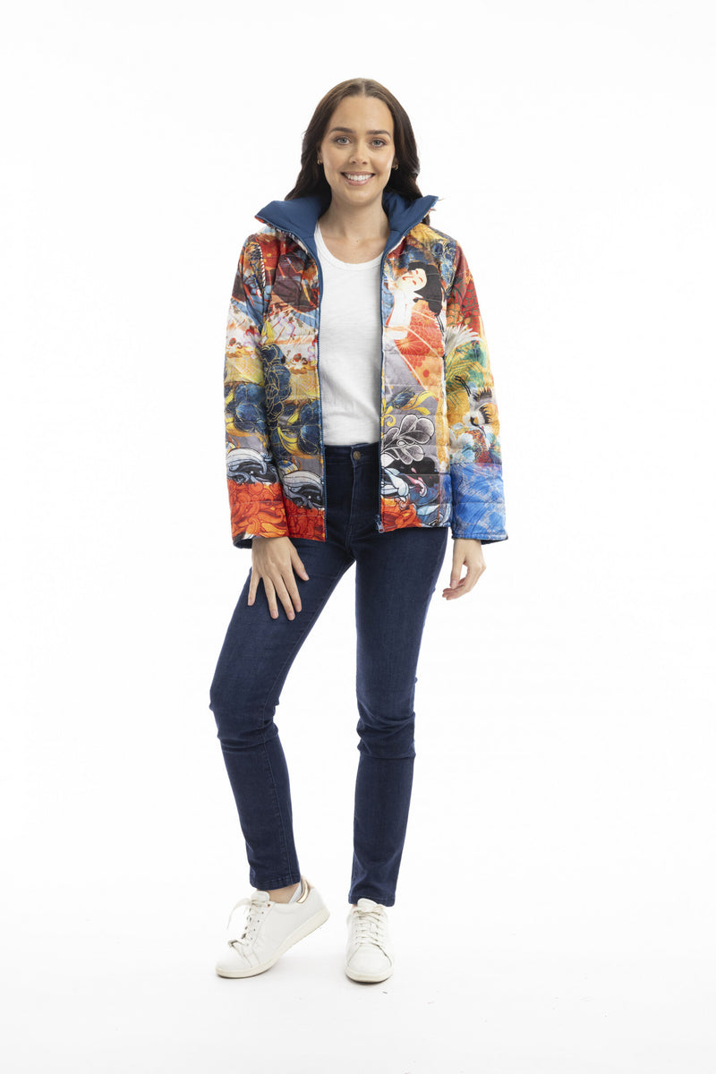 ORIENTIQUE PUFFER LONG SLEEVE JACKET – TariaFashion