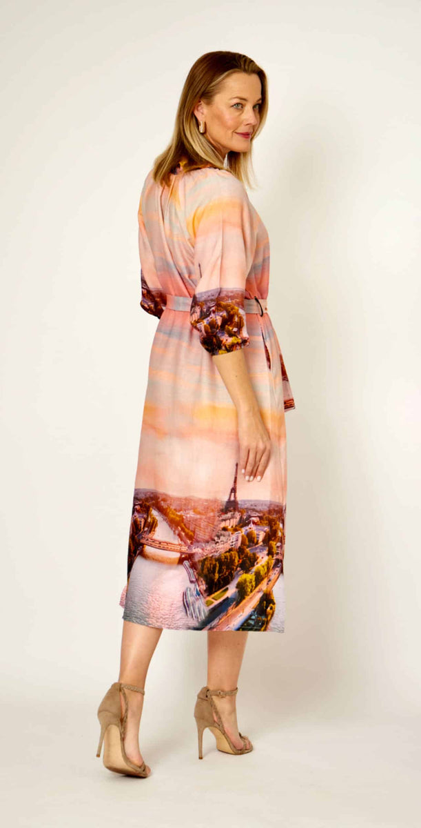 LA STRADA CHINESE COLLAR BELTED DRESS – TariaFashion