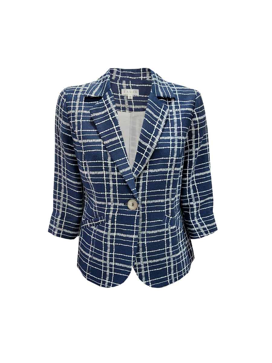 TARIA CHECKERED SHAPE BLAZE – TariaFashion